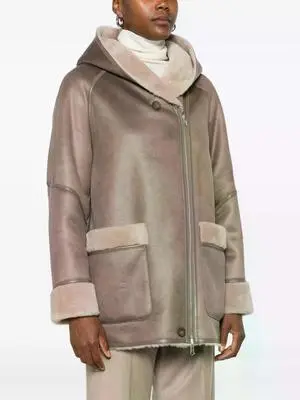 URBANCODE Hooded Shearling-trimmed Coat
