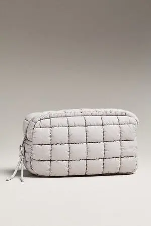 URBAN EXPRESSIONS Quilted Puffer Pouch - Light Grey