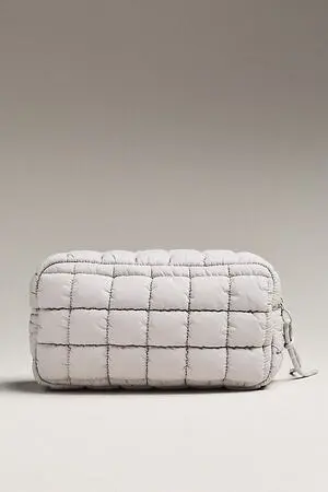 URBAN EXPRESSIONS Quilted Puffer Pouch - Light Grey