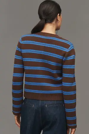 Endless Rose Crew-neck Stripe Cardigan Sweater