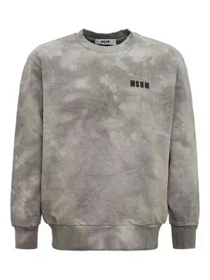 MSGM Tie-dye Print Logo-embroidered Sweatshirt