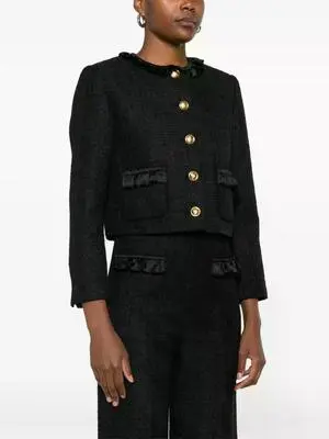 Sandro Ruffle Embellished Blazer