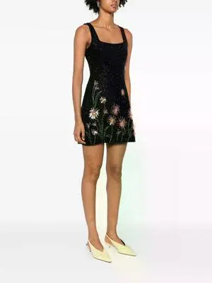 Staud Sequin-embellished Floral Mini Dress