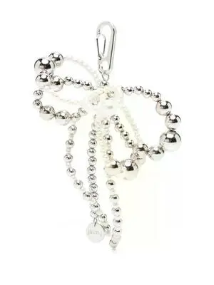 JUUN.J Ribbon Beaded Keyring - Silver