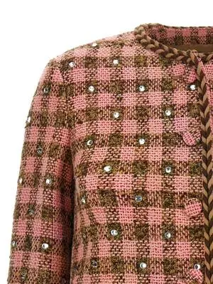 Giuseppe Di Morabito Rhinestone Gingham Blazer