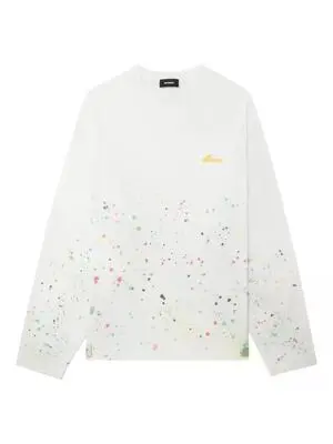 We11Done Paint-splatter Long-sleeve Top