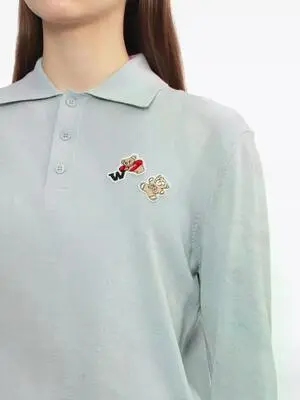 We11Done Bear-embroidered Polo-neck Sweater