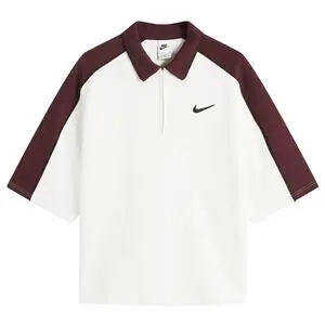Nike Sports Polo Top - Sail/burgundy Crush
