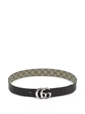 Gucci Gg Supreme Leather Reversible Belt - Neutrals