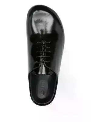 Jacquemus Lace-up Patent Leather Mules