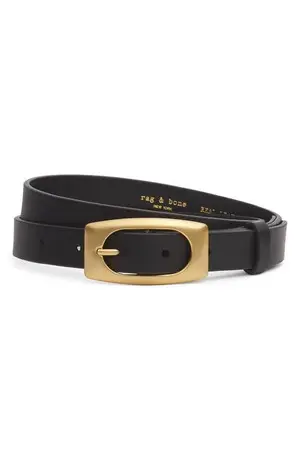 Rag & Bone Rory Leather Belt Black
