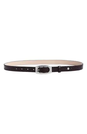 Rag & Bone Rory Leather Belt - Bordeaux Croc