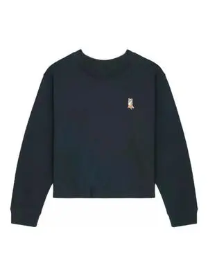 Maison Kitsuné Fox-embroidered Cropped Sweatshirt