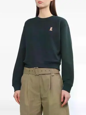 Maison Kitsuné Fox-embroidered Cropped Sweatshirt