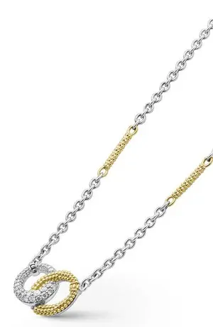 Lagos Caviar Lux Diamond Ring Pendant Necklace