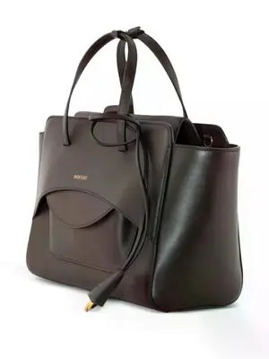 HIDESINS Flap Leather Tote Bag - Brown