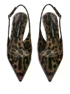 Dolce & Gabbana Leopard-print Slingback Pumps