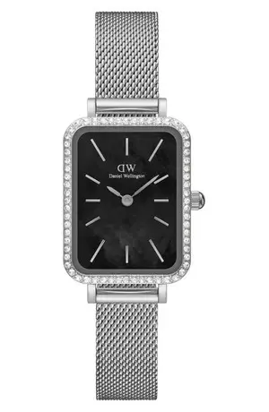 DANIEL WELLINGTON Quadro Mesh Strap Watch Silver