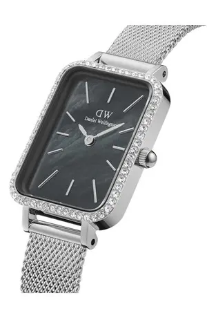 DANIEL WELLINGTON Quadro Mesh Strap Watch - Silver