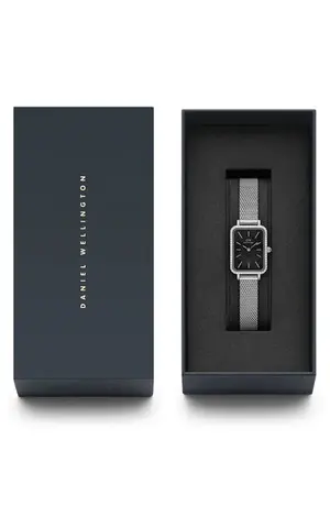 DANIEL WELLINGTON Quadro Mesh Strap Watch - Silver