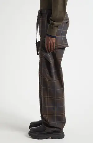 Sacai Belted Plaid Cargo Pants
