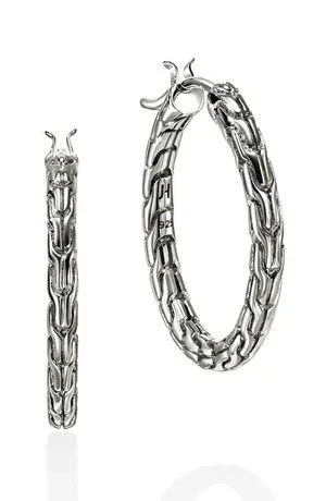 John Hardy Jh Essential Hoop Earrings - Silver