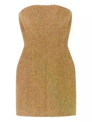 Ermanno Scervino Herringbone-pattern Bustier Dress