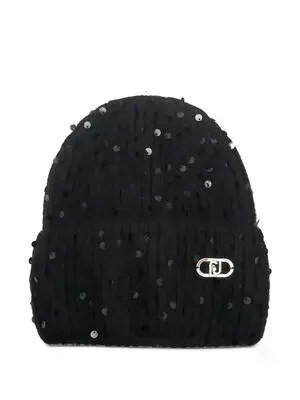 Liu Jo Sequin-embellished Logo Beanie - Black