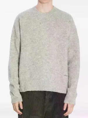AMI Paris Ribbed Crew-neck Sweater - Grey