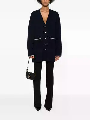 Pinko Button-up Cardigan With Patch Pockets - Blue