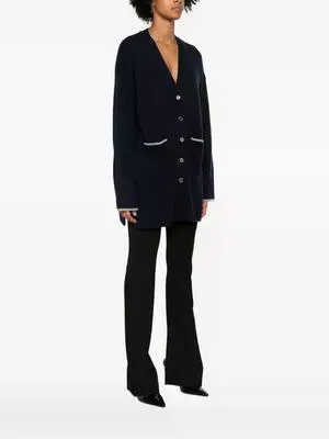 Pinko Button-up Cardigan With Patch Pockets - Blue