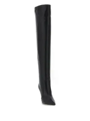 GIANVITO ROSSI 85mm Hansen Cuissard Pointed-toe Boots - Black