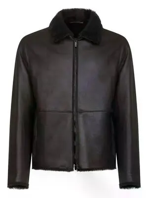 Giorgio Armani Fur-collar Leather Jacket