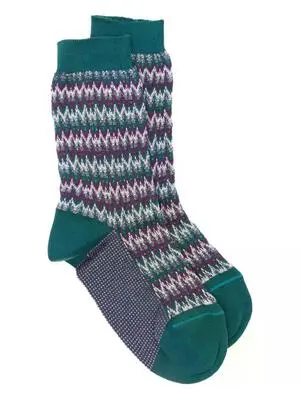Missoni Zigzag Crew Socks - Green