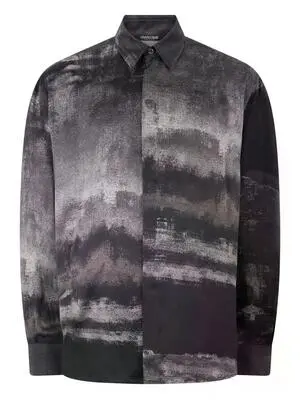Roberto Cavalli Worn Gradient-effect Silk Shirt