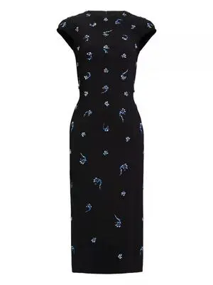 Jenny Packham Embellished Cap-sleeve Midi Dress