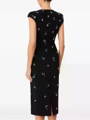 Jenny Packham Embellished Cap-sleeve Midi Dress