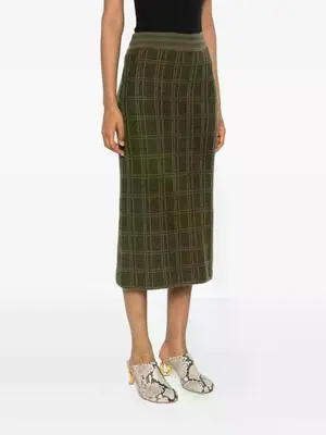 Eric Bompard Tweed Elasticated-waistband Midi Skirt - Green