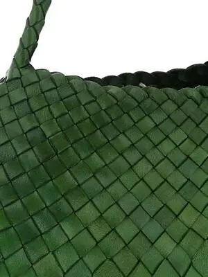 Dragon Diffusion Rosanna Interwoven Leather Tote Bag - Green