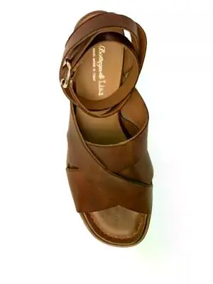 LA BOTTEGA DI LISA 55mm Crossover Leather Sandals