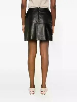 Eric Bompard Leather Mini Skirt