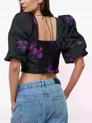CUSTOMMADE Floral Embroidered Top