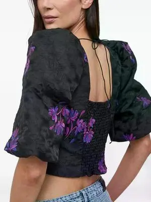 CUSTOMMADE Floral Embroidered Top