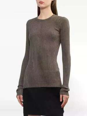 Helmut Lang Ribbed Open-back Top - Brown