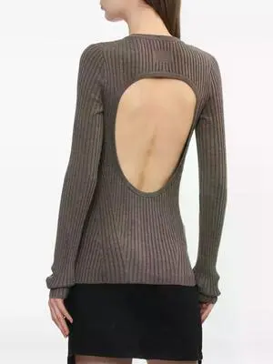 Helmut Lang Ribbed Open-back Top - Brown