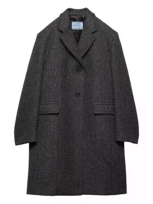 Prada Herringbone Notched-lapel Coat