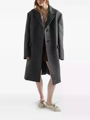 Prada Herringbone Notched-lapel Coat