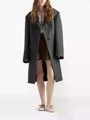 Prada Herringbone Notched-lapel Coat
