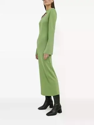 GESTUZ Cut-out Long-sleeve Midi Dress