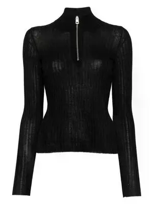 MRZ Zip-front Ribbed Sweater